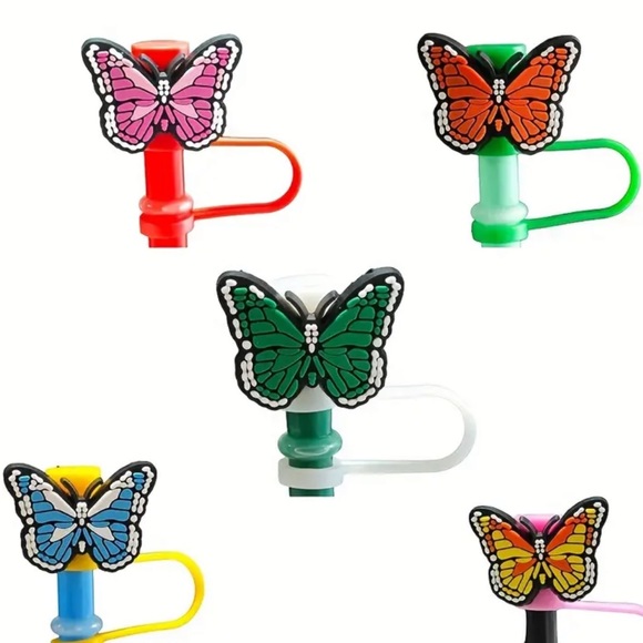 Kitchen | New 5 Piece Butterfly Straw Toppers Tumbler Stanley Summer ...